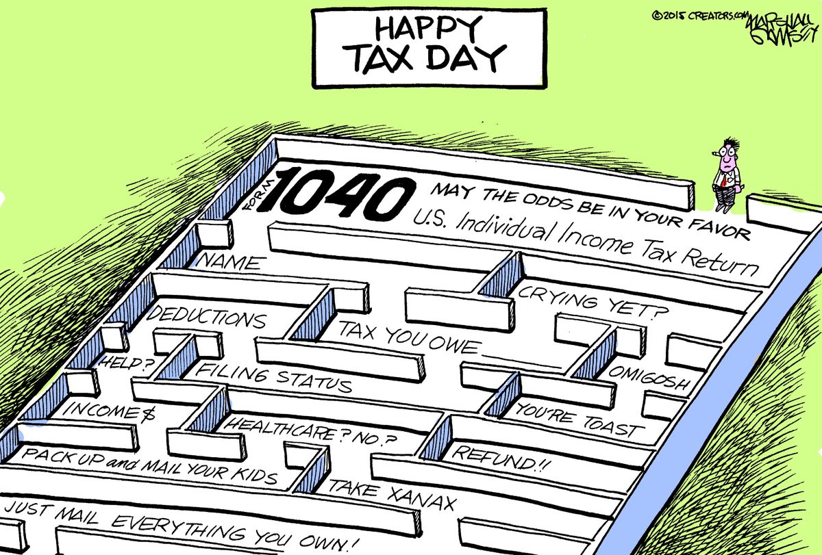 Editorial cartoon U.S. tax day | The Week