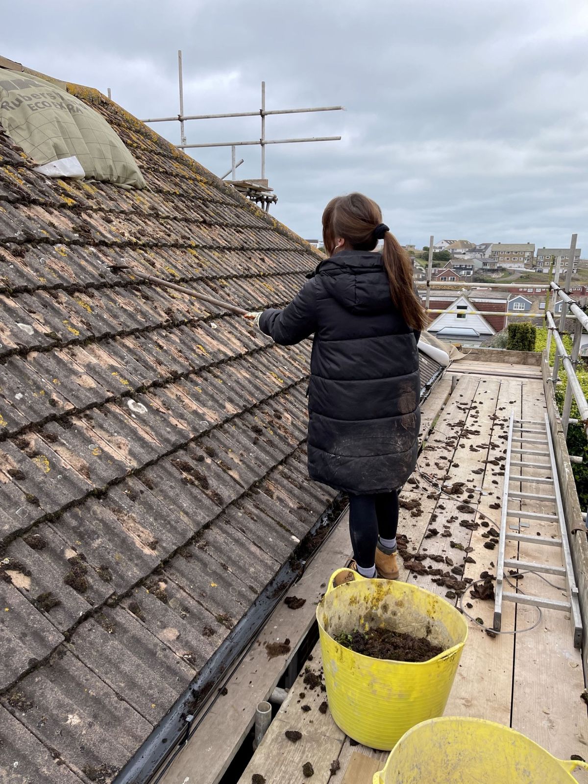 Couple paint roof tiles of their bungalow during renovation — but is it ...