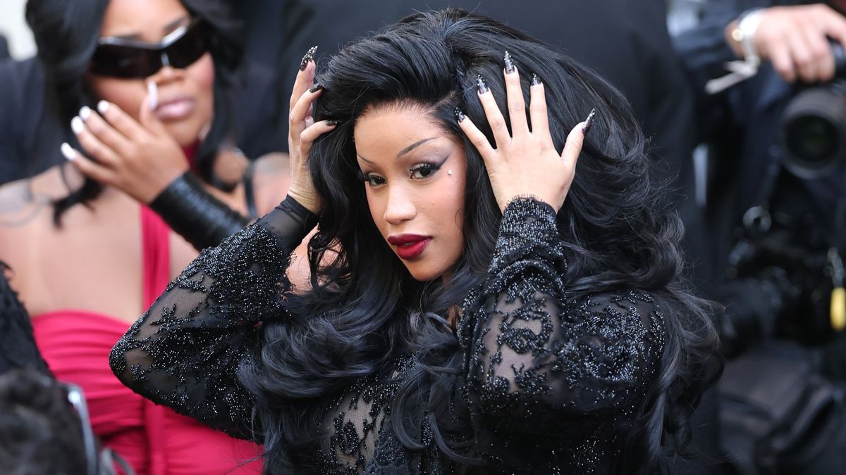 Cardi B Served Gothic Black Nails at Balenciaga | Marie Claire