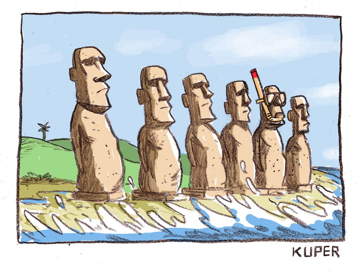 Editorial Cartoon U.S. Rising Ocean Easter Island | The Week