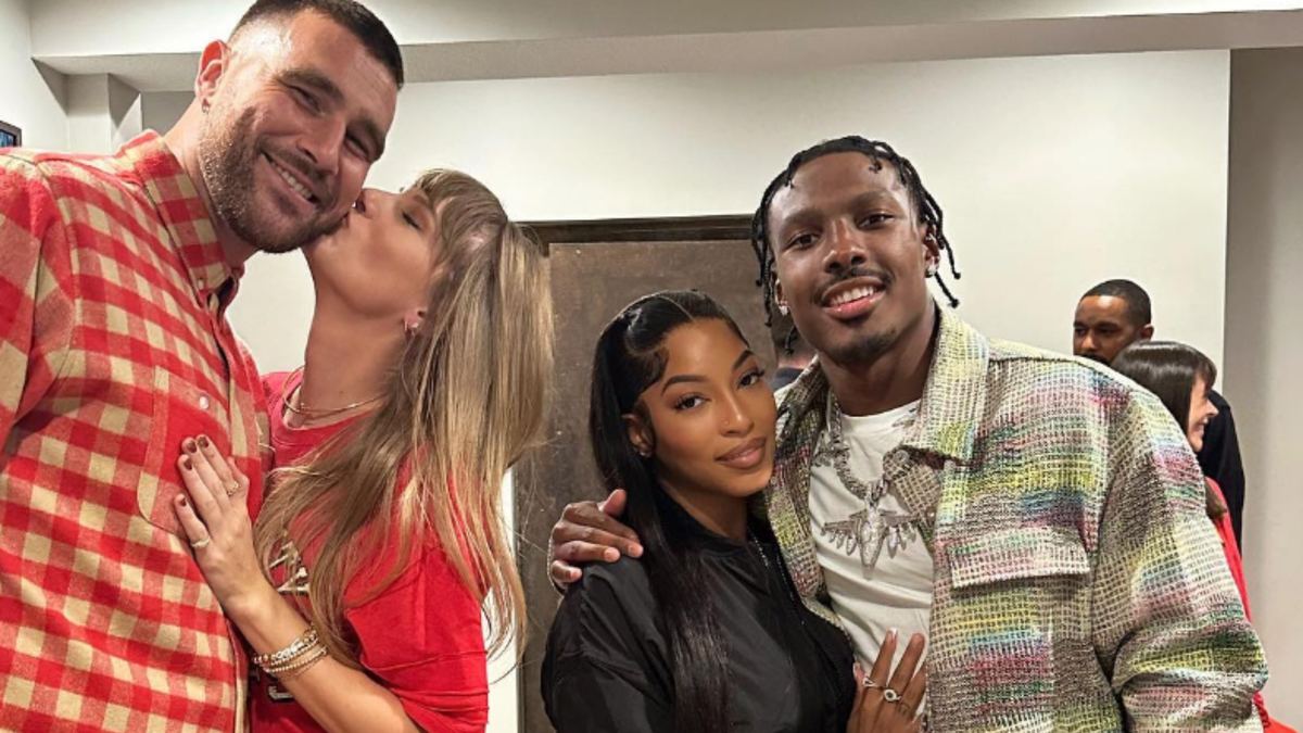 Taylor Swift Was Pictured Kissing Travis Kelce on the Cheek | Marie Claire