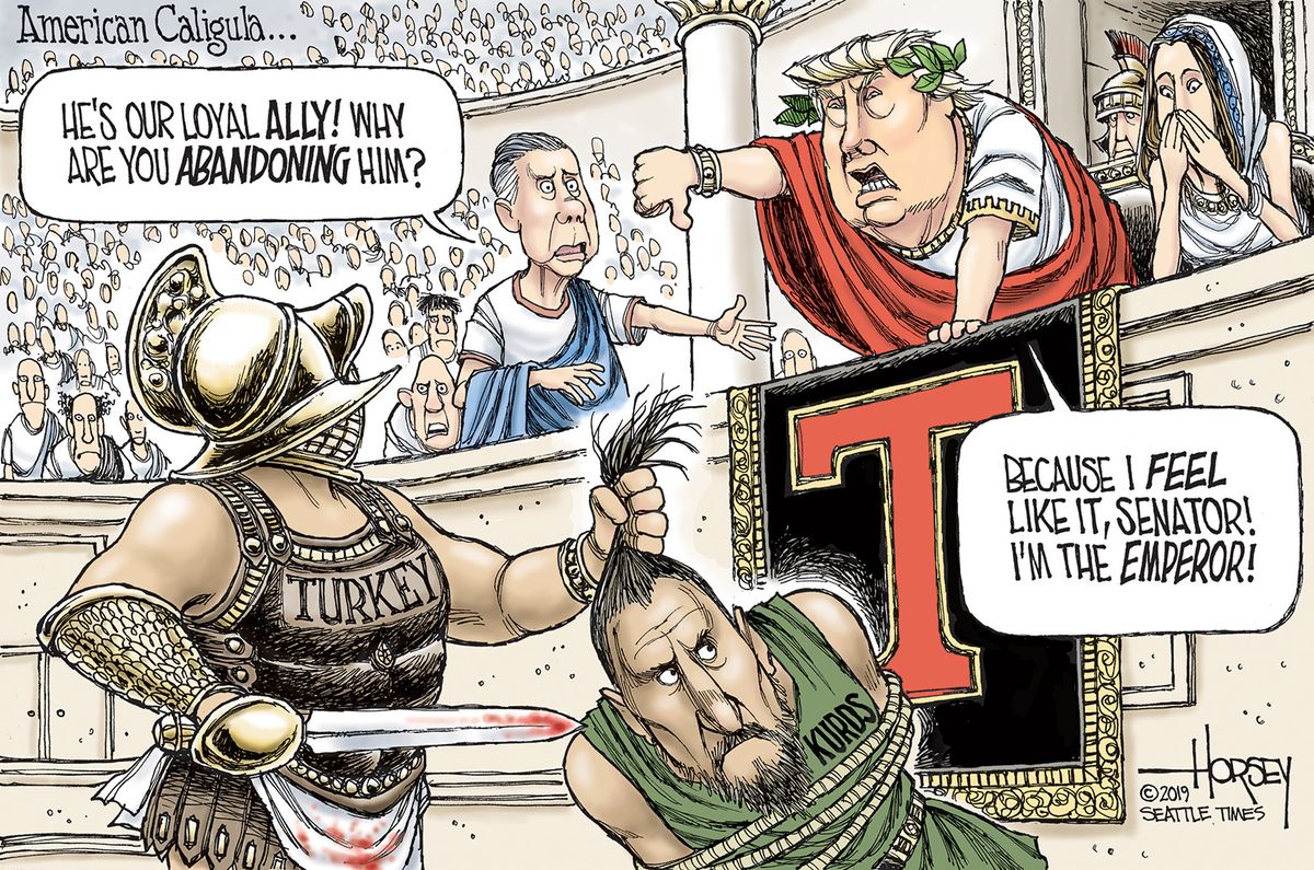 Political Cartoon U.S. Trump American Caligula Kurds Death Sentence ...