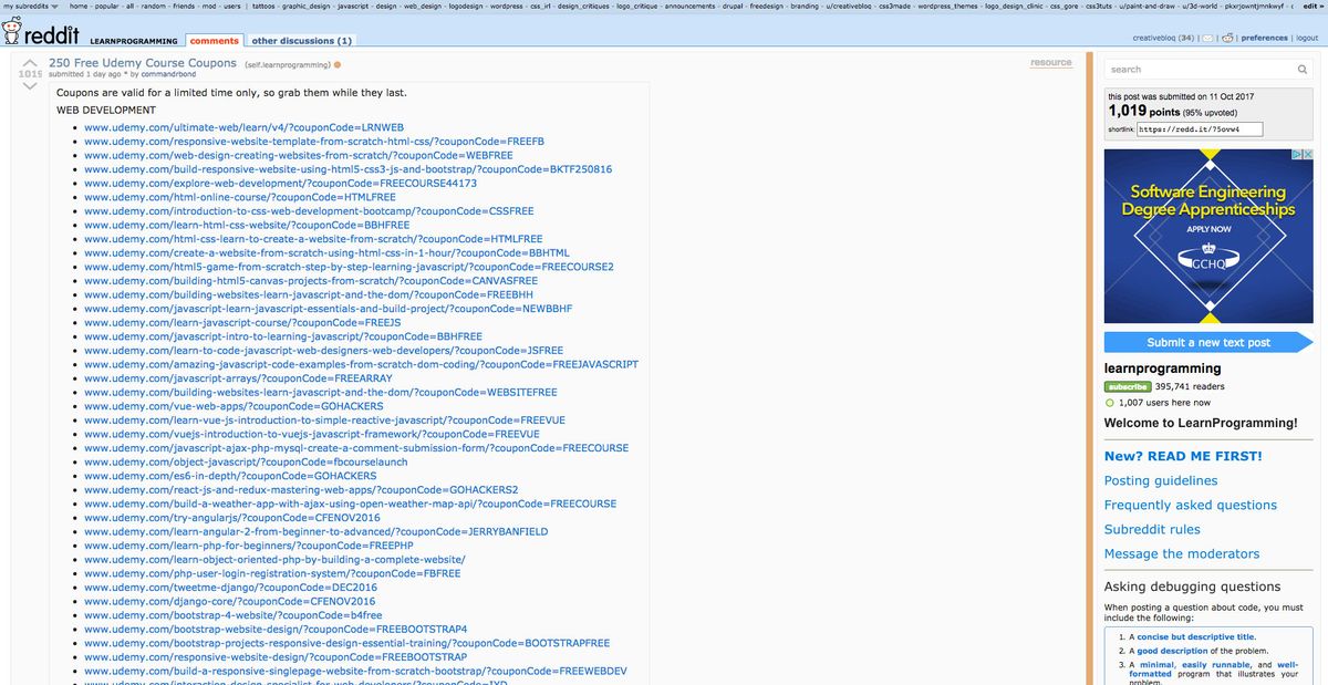 250 free Udemy courses | Creative Bloq