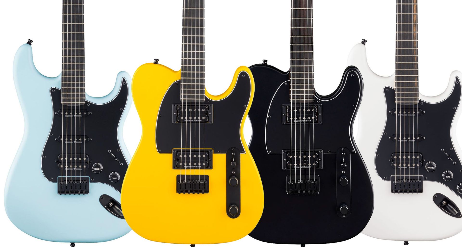 “With locking tuners and hard-tail bridges, these are built to play ...