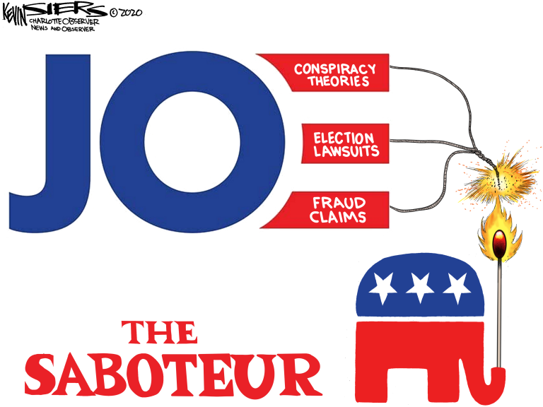 Political Cartoon U.S. Trump Biden election sabotage | The Week