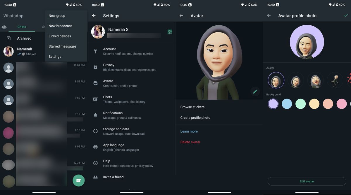 How to create an avatar in WhatsApp and set it as your profile image ...