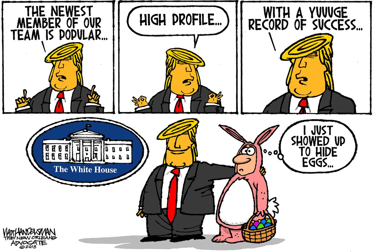 Political Cartoon U S Trump White House Chaos Revolving Door Easter