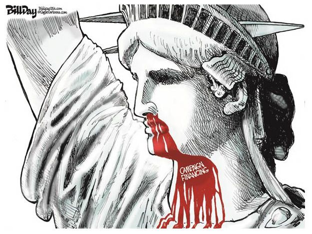 Political cartoon campaign financing | The Week