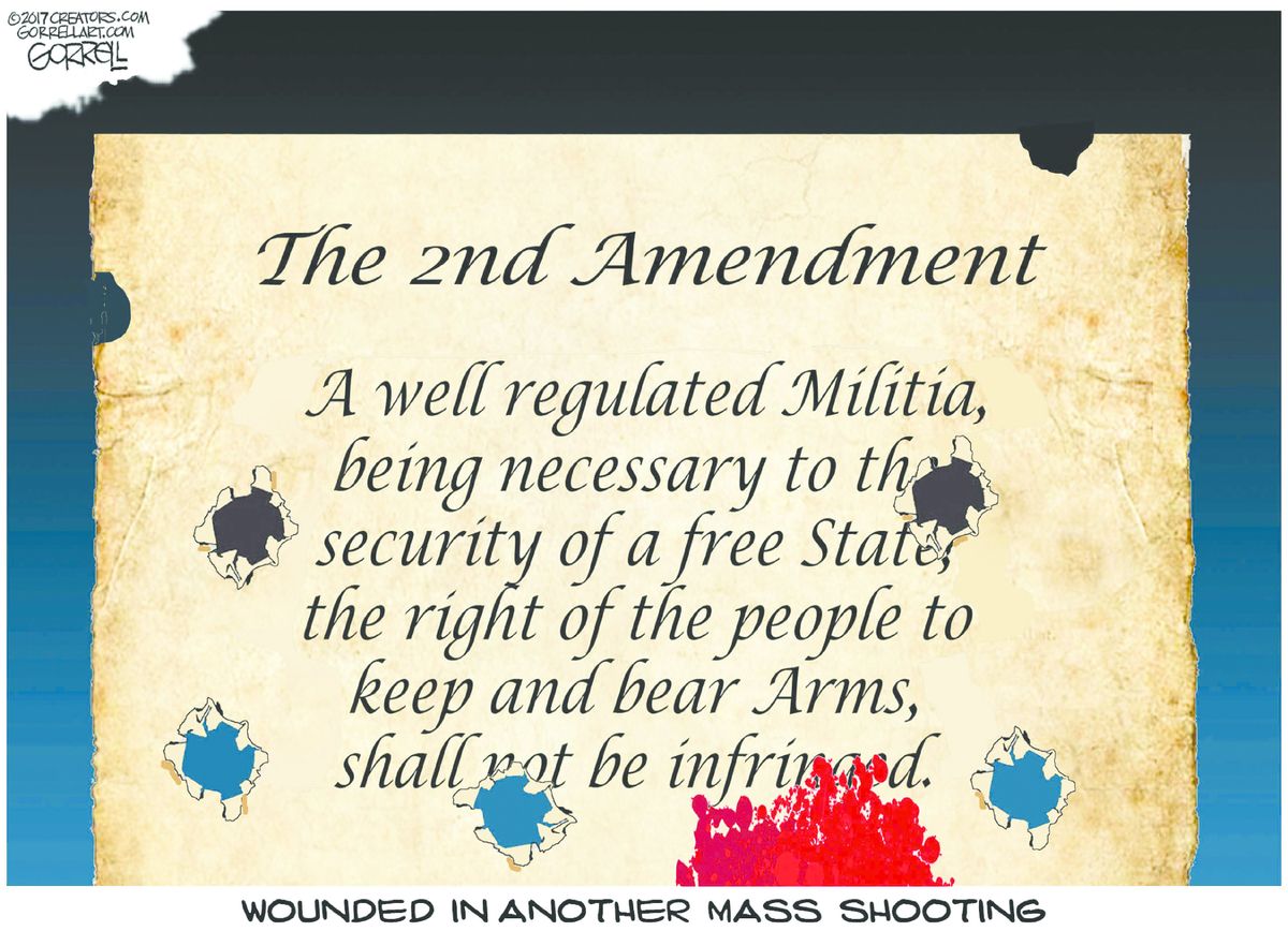 Political cartoon U.S. Second amendment gun violence | The Week