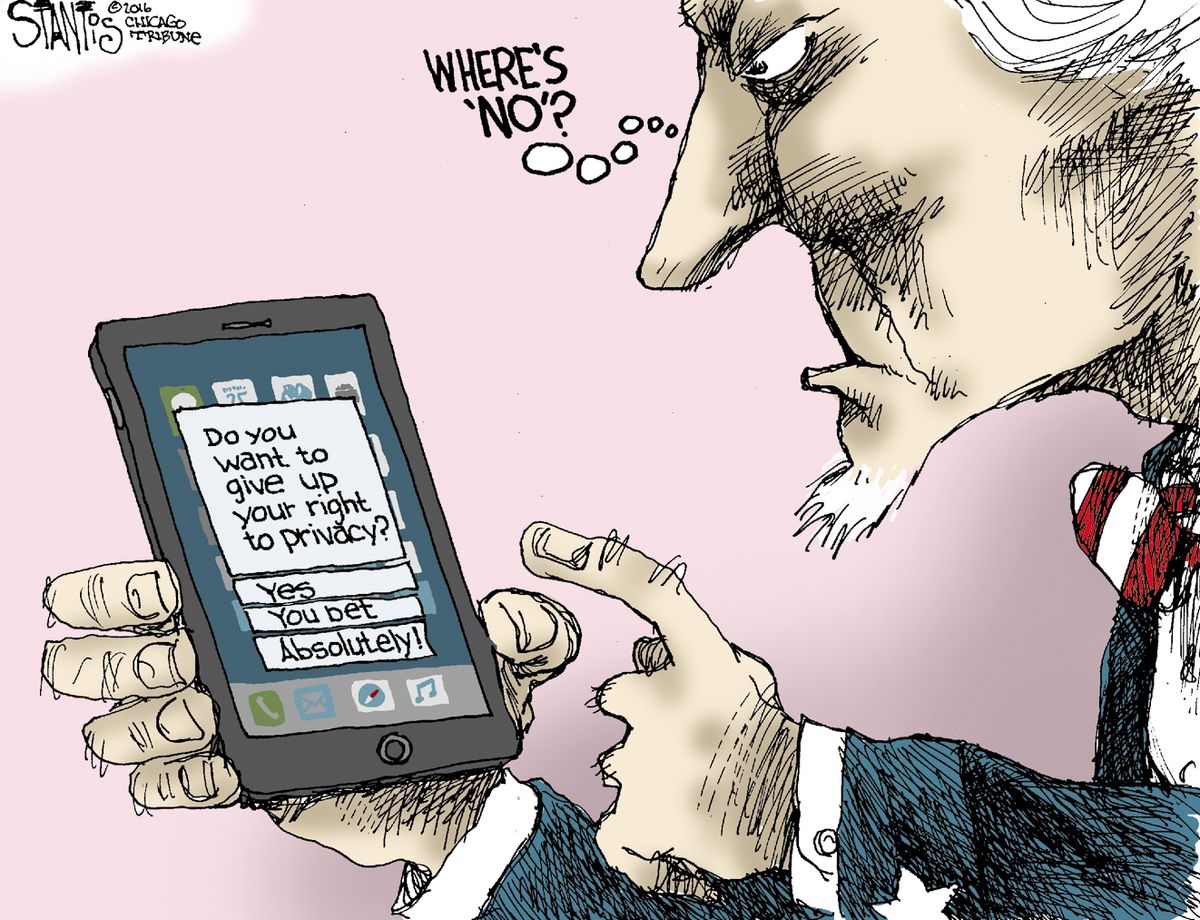 Editorial Cartoon U.S. Apple Privacy 2016 | The Week
