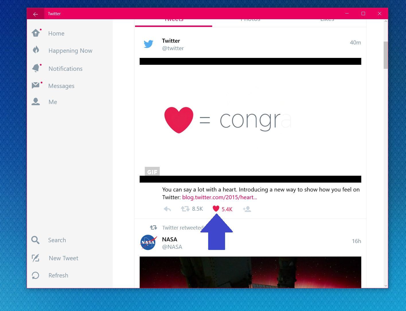 Twitter update for Windows 10 changes stars to hearts and favorites to ...
