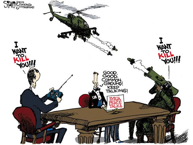 Political cartoon Syria peace talks | The Week