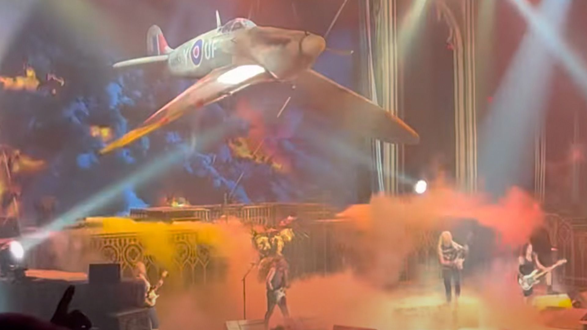 See Iron Maiden's Spitfire replica droop during Aces High in ...