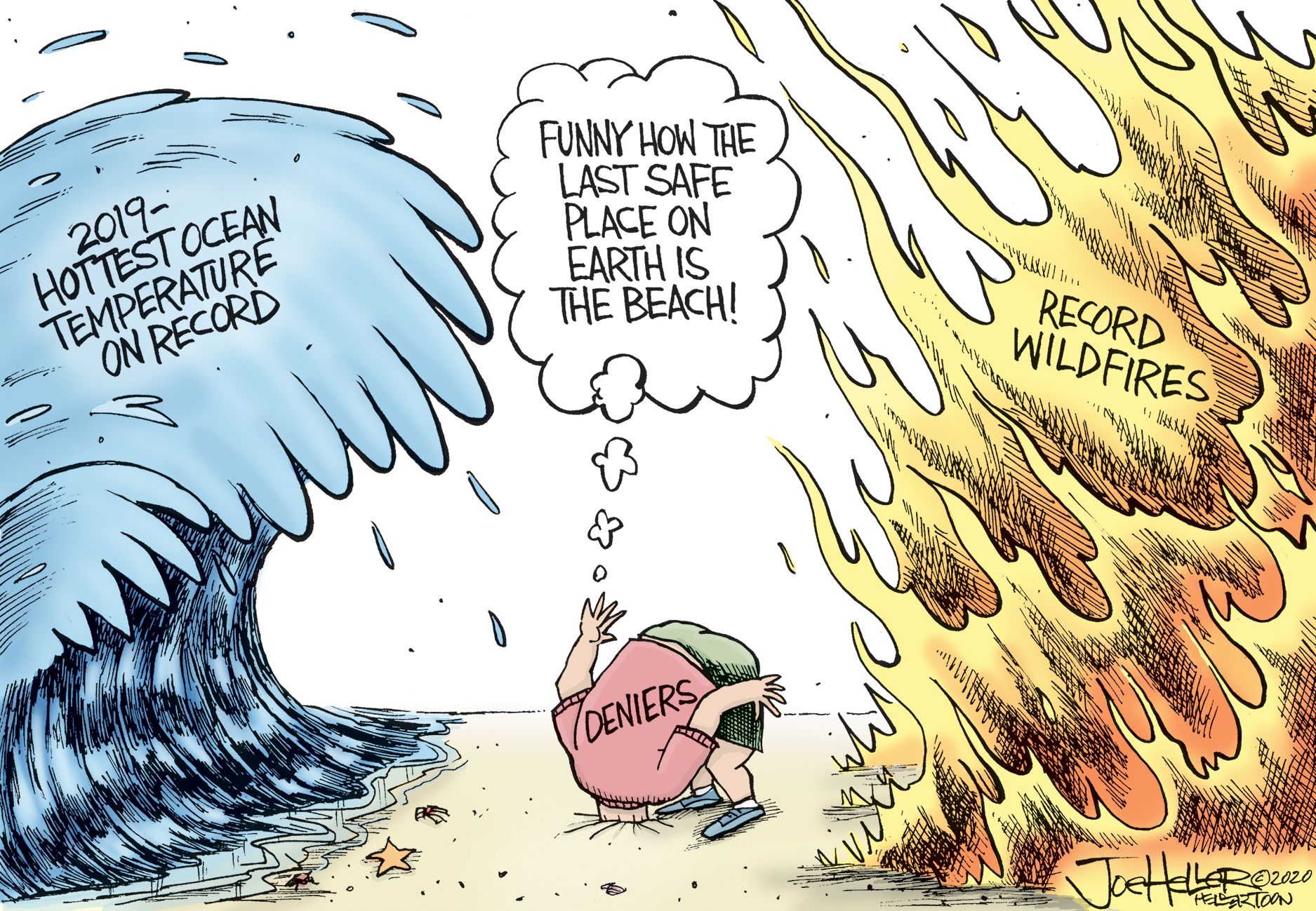 Editorial Cartoon World climate change denial Australia wildfires | The ...