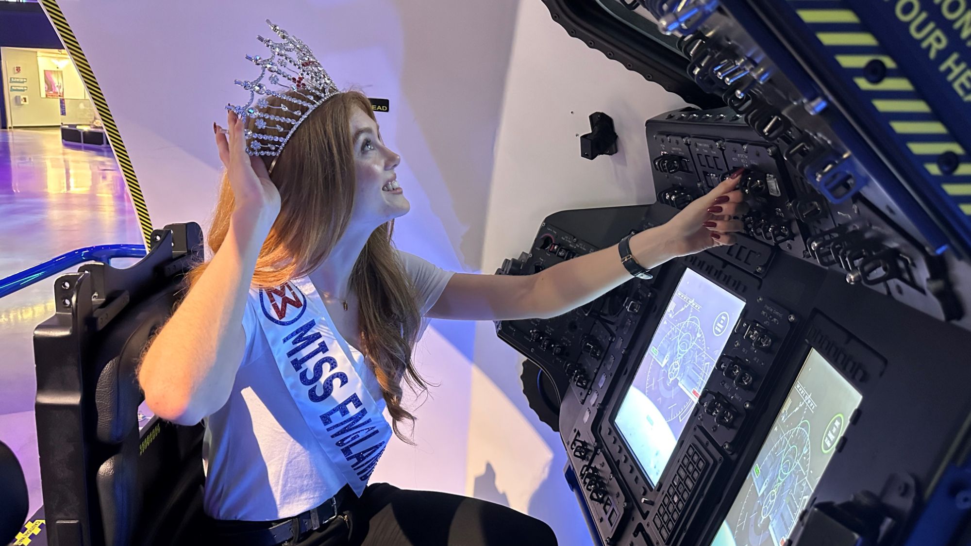 Miss England 'flies' Boeing Starliner spaceship at NASA's Kennedy Space ...
