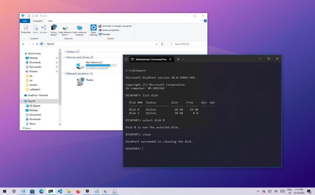 How to use DiskPart to clean and format drive not working on Windows 10 ...