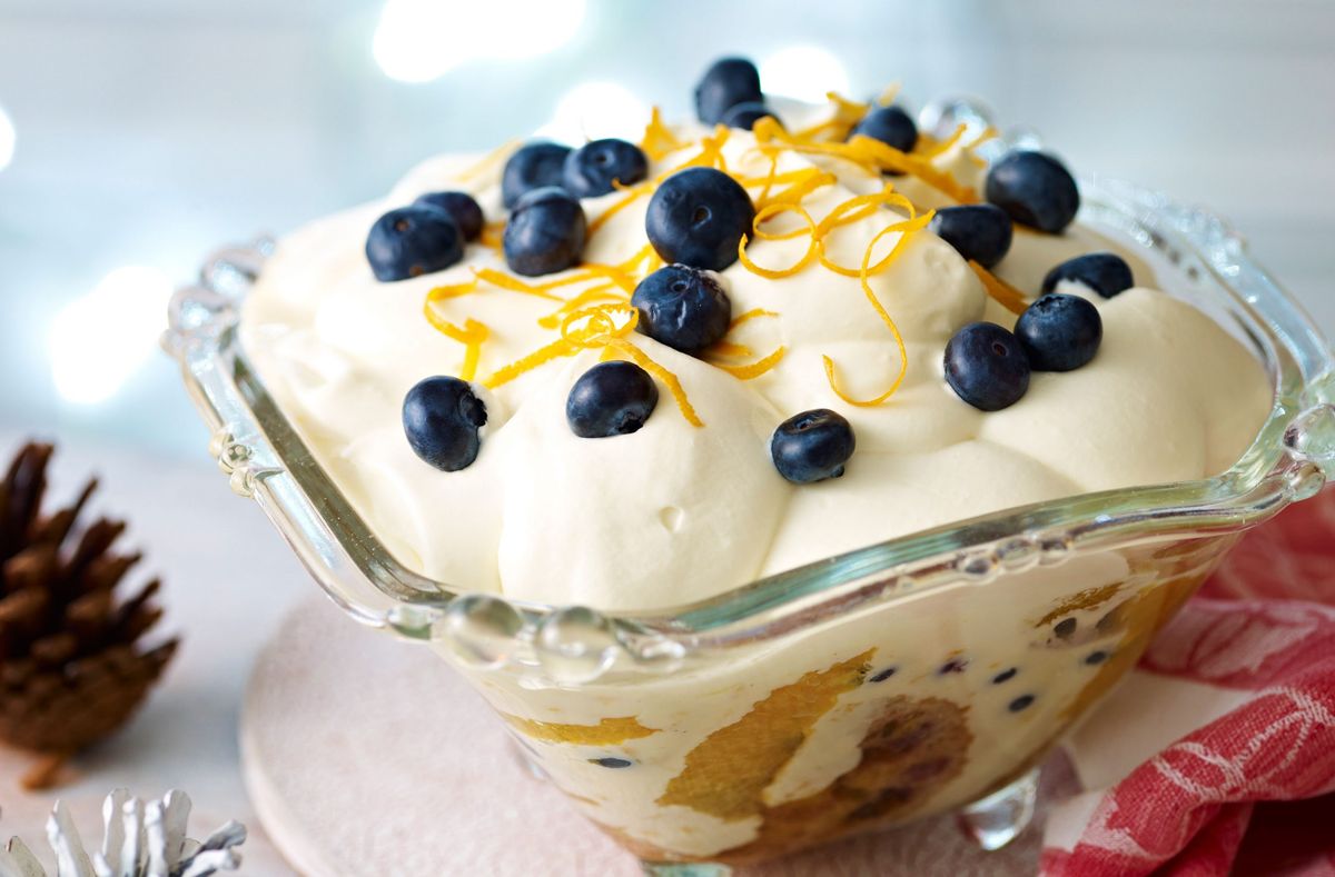 Blueberry and orange trifle | Dessert Recipes | GoodtoKnow