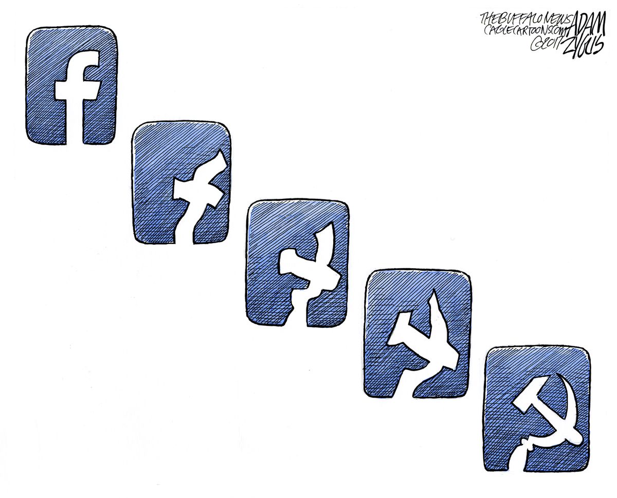 Political cartoon World Facebook Russia ads election meddling communism ...
