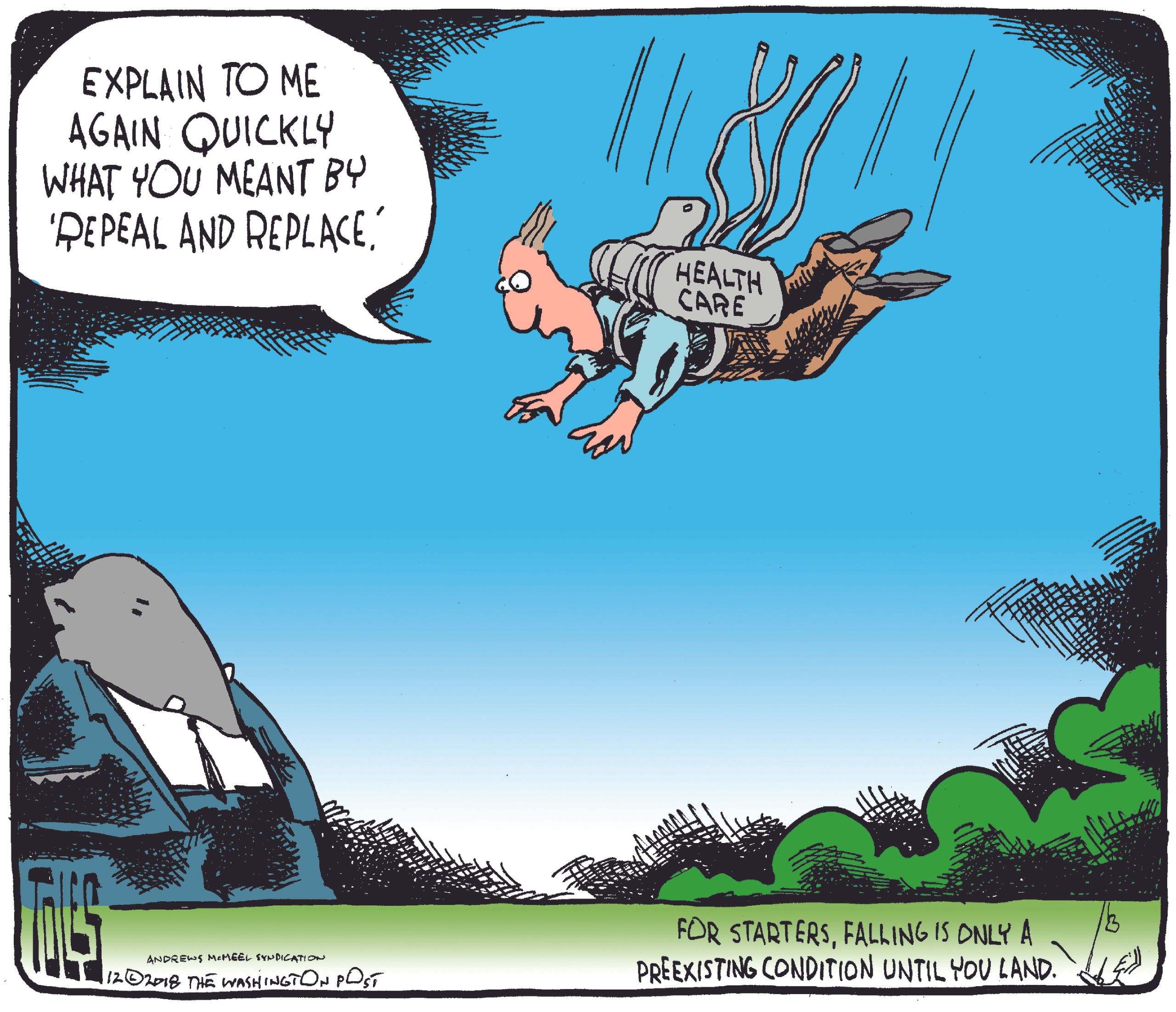 Political cartoon U.S. ObamaCare ACA unconstitutional repeal and ...