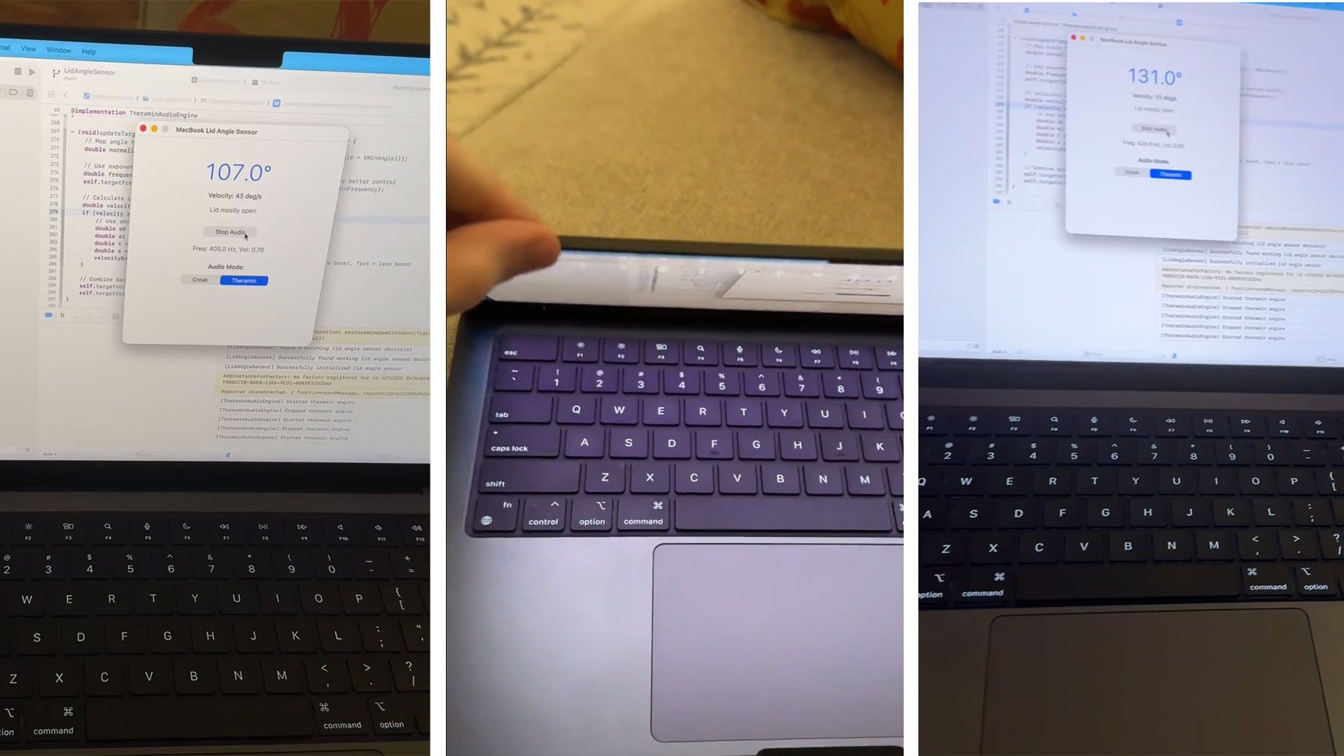 Apple MacBooks have a sensor that measures the angle of the screen ...