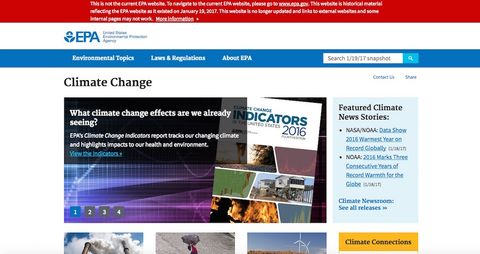 Trump Administration Erases EPA's Climate Change Pages | Live Science