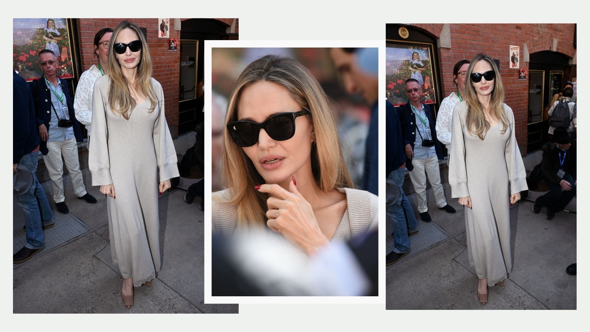 Angelina Jolie looks rich and chic in this cream sweater dress | Marie ...