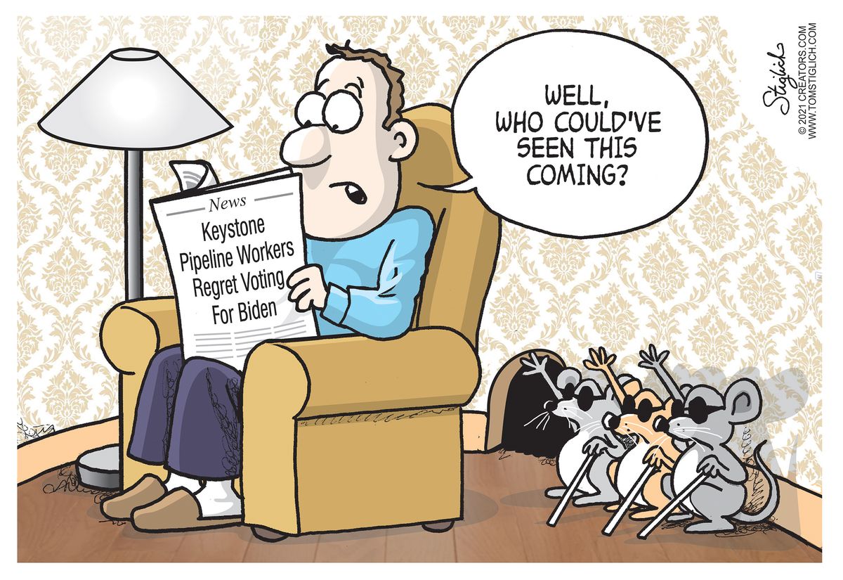 Political Cartoon U.S. biden keystone xl | The Week