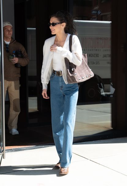 Bella Hadid Carries the Studded Bag Trend With a Boho-Chic Valentino ...