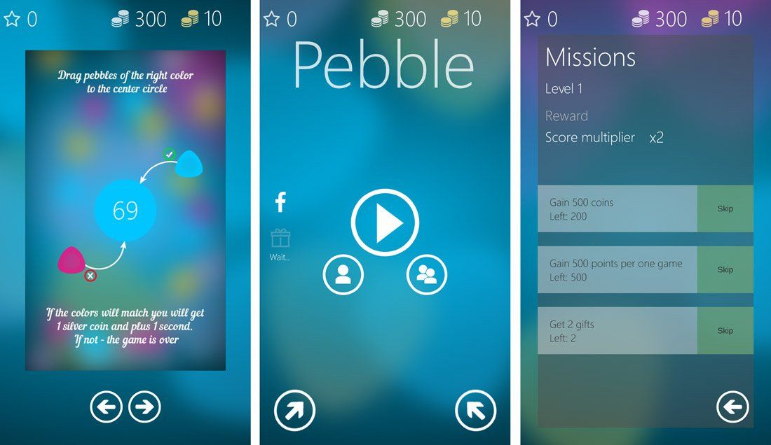 Pebble Minigame, a colorful matching game for Windows 10 Mobile ...