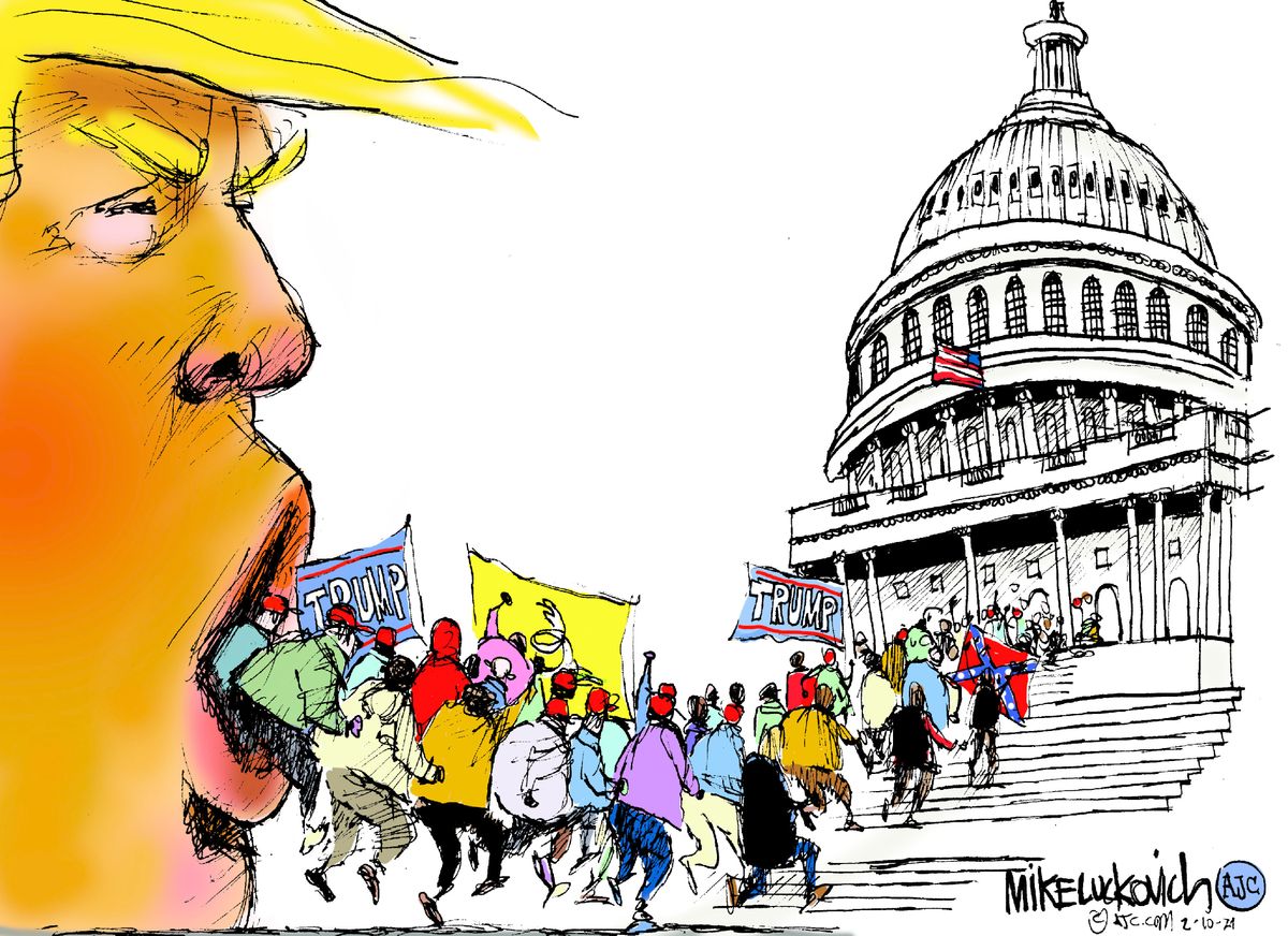 Political Cartoon U.S. trump capitol riot impeachment | The Week