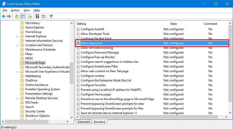 How to disable extension support on Microsoft Edge | Windows Central