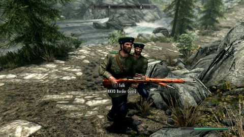 I played the banned Skyrim mod that turns it into World War 2 and, no ...