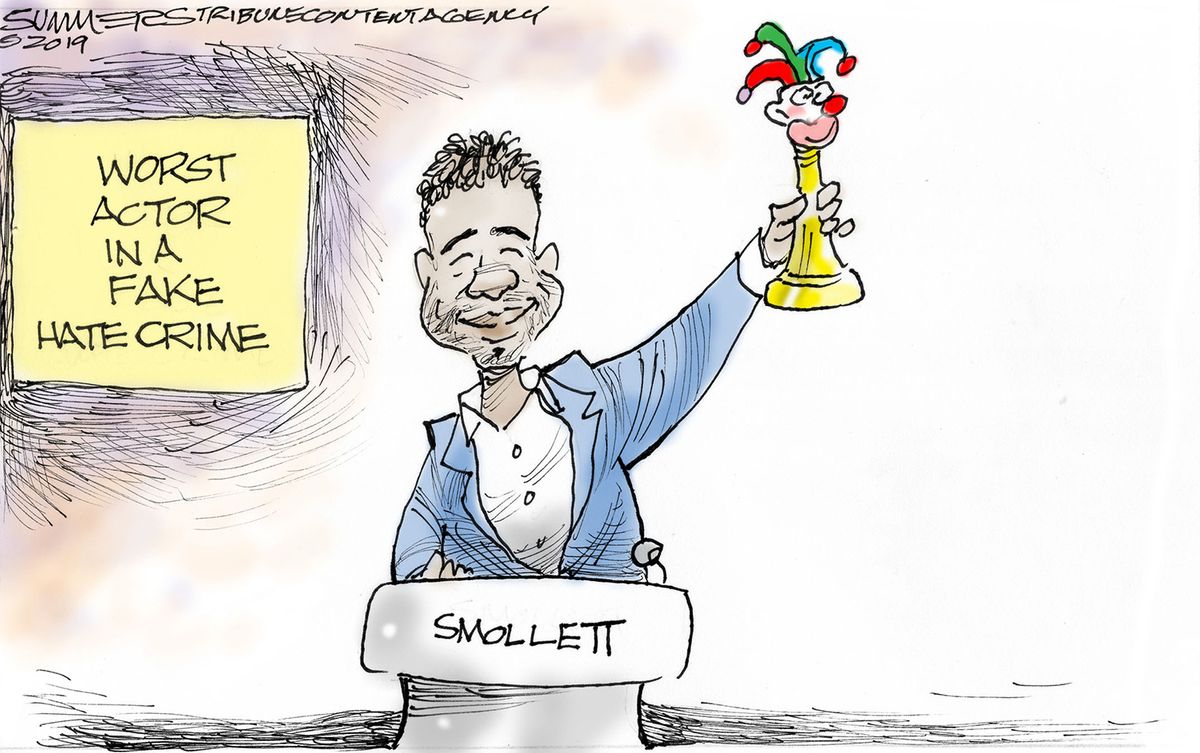 Political Cartoon U.S. Jussie Smollett False Report Arrested hoax | The ...