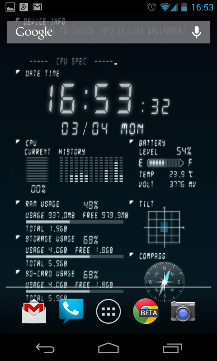 Device Info Live Wallpaper: system information right on your homescreen ...