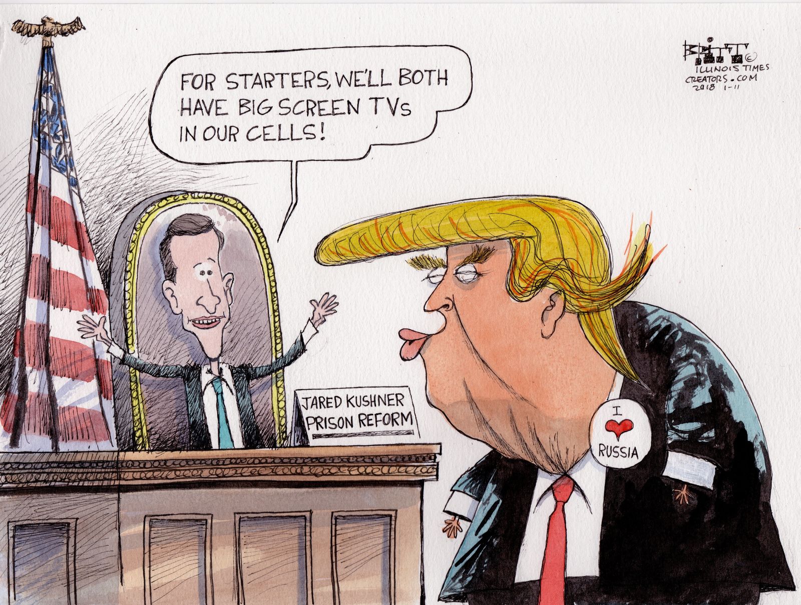 Political cartoon U.S. Trump Jared Kushner prison reform | The Week