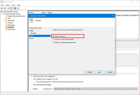 How to create an automated task using Task Scheduler on Windows 10 ...