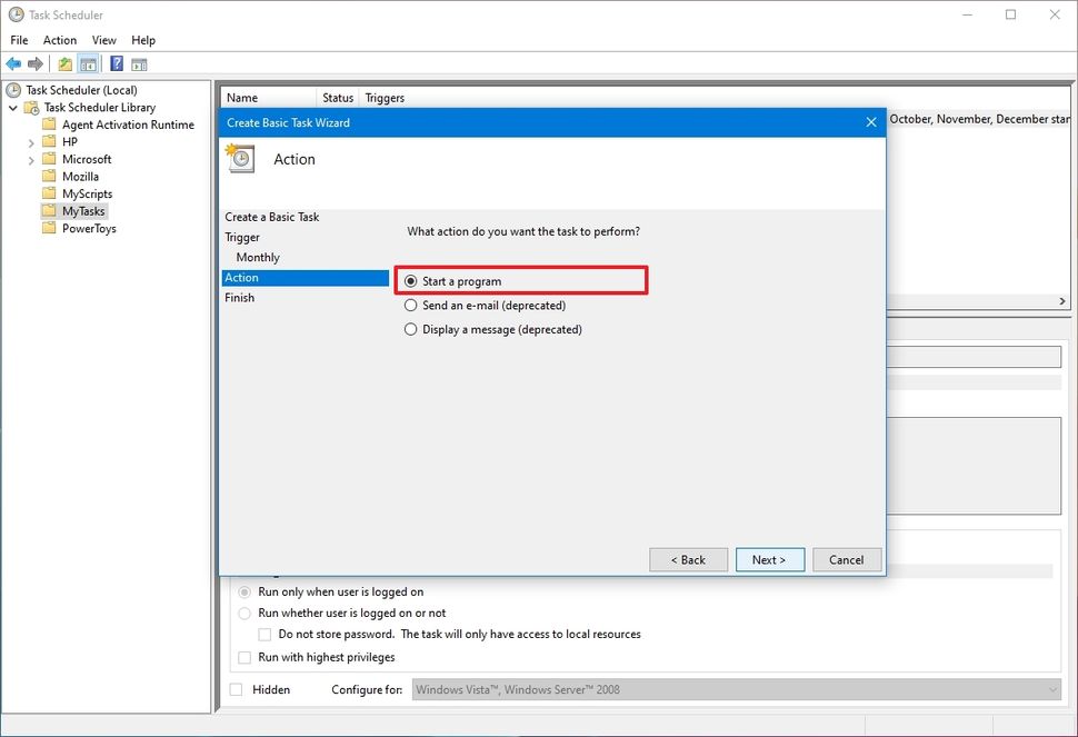 How to create an automated task using Task Scheduler on Windows 10 ...