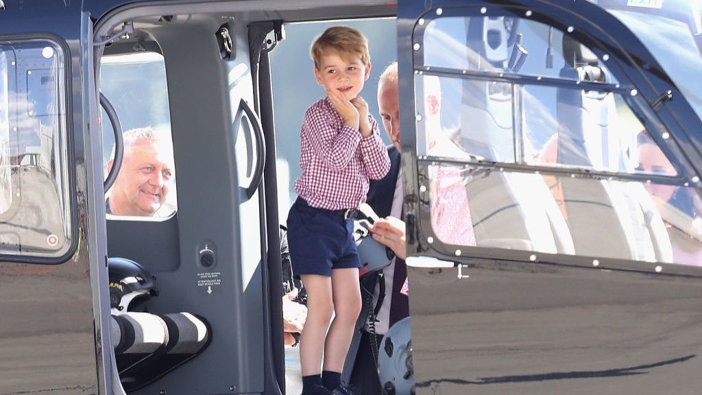Prince George Looks So Excited to be on a Helicopter | Marie Claire
