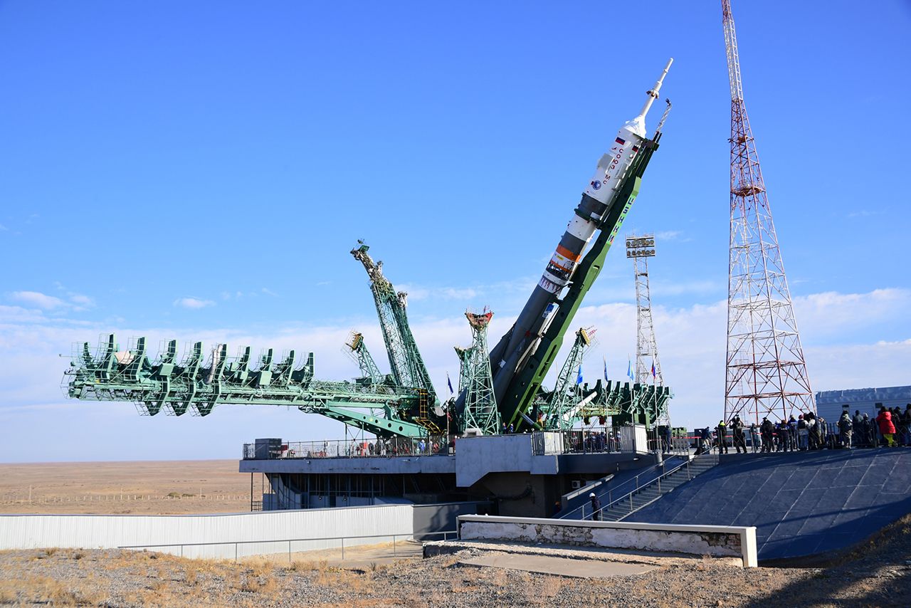 In photos: Russian film crew launching to the International Space ...