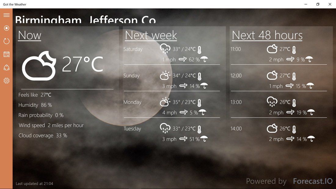 Get the forecast, rain or shine, with Got The Weather for Windows 10 ...