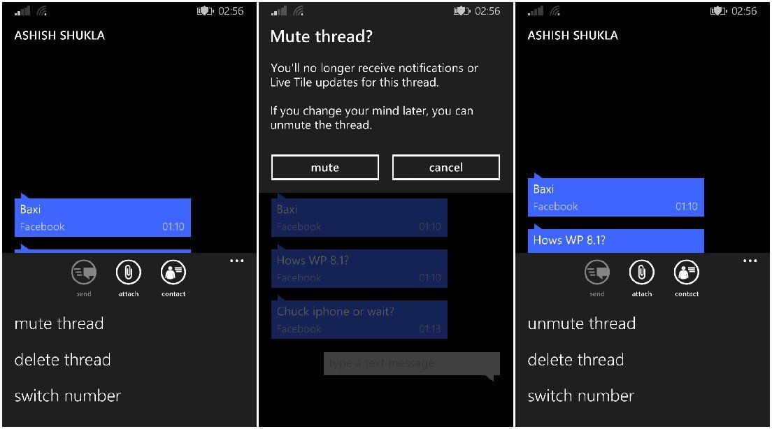 How to Mute message threads on Windows Phone 8.1 to get some quiet time ...