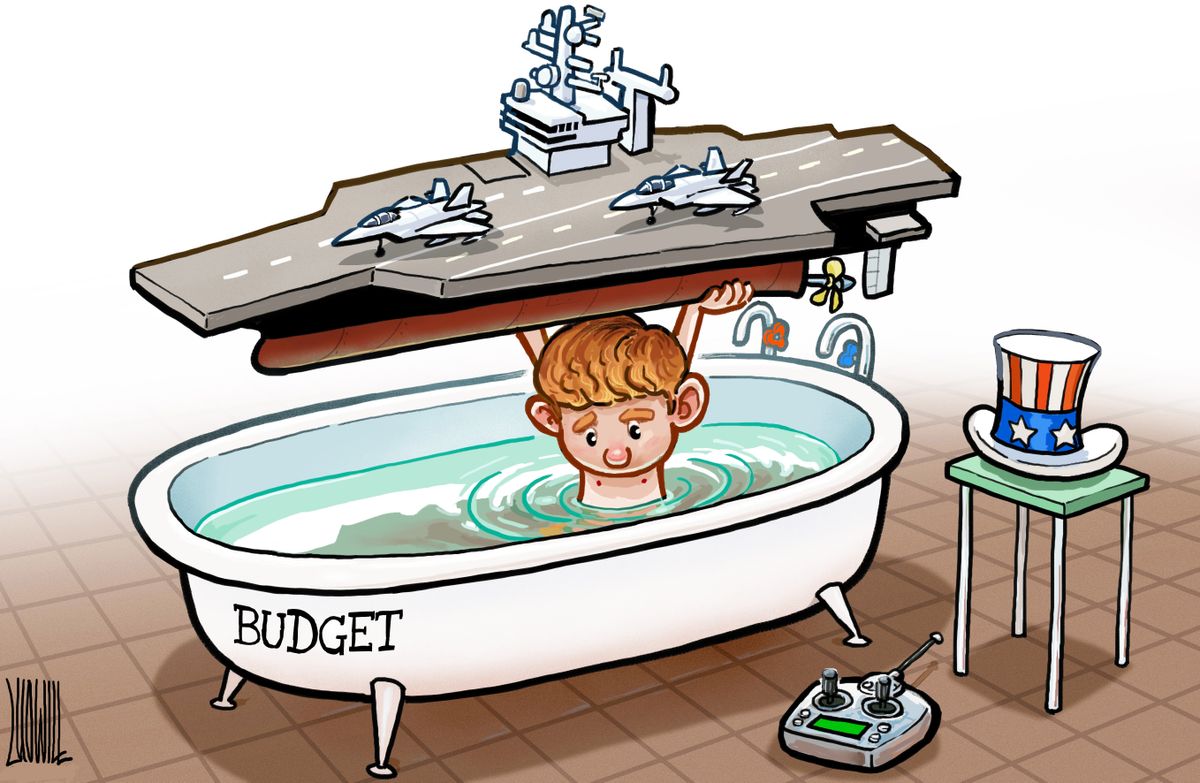 Political Cartoon U.S. Military spending budget | The Week
