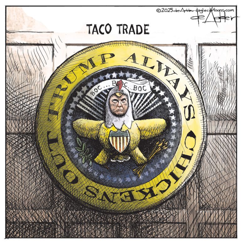 Marching tacos spoil Donald Trump's birthday parade and more TACO editorial cartoons | The Week