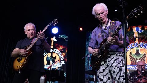 Rush's Alex Lifeson and The Doors' Robby Krieger jamming on a Santana ...