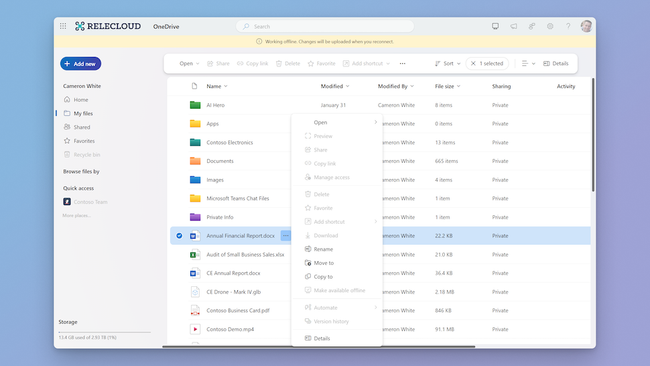 Microsoft OneDrive offline mode is now rolling out to web users | TechRadar