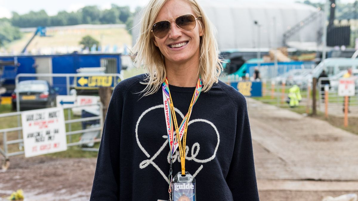 Jo Whiley's crisp white Hunter wellies looked so cool for Glastonbury ...