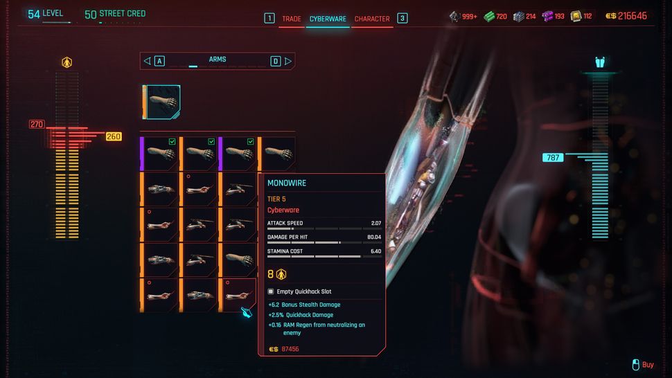 Cyberpunk 2077 Monowire: Best skills, Cyberware, and how to use it | PC ...