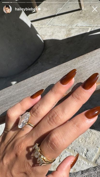 Hailey Bieber Dishes On Her Favorite Fall Manicure Trends | Marie Claire