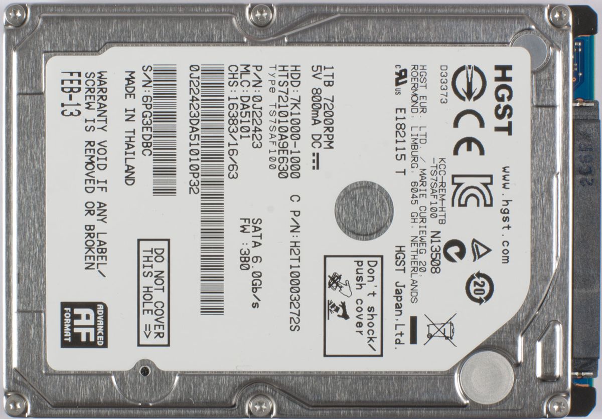 Technical Data And Test Configuration - HGST Travelstar 7K1000 Review ...