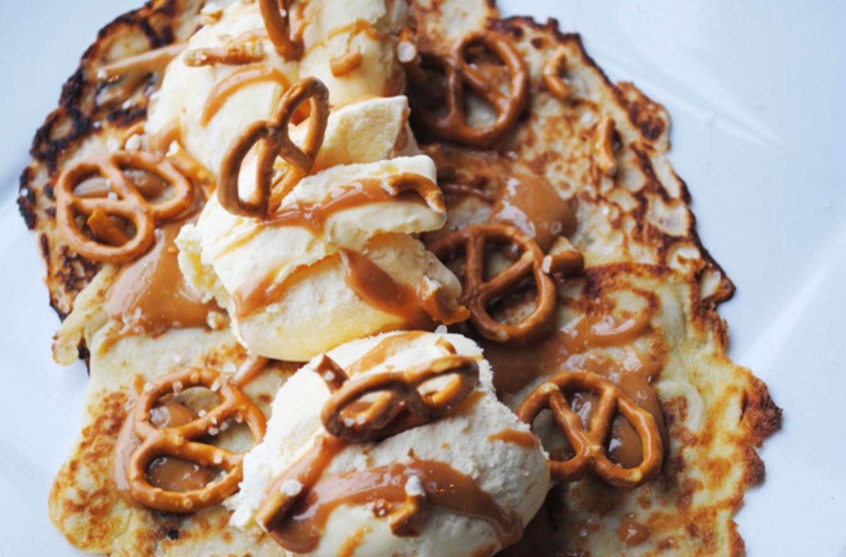 Salted caramel pancakes | Dessert Recipes | GoodtoKnow